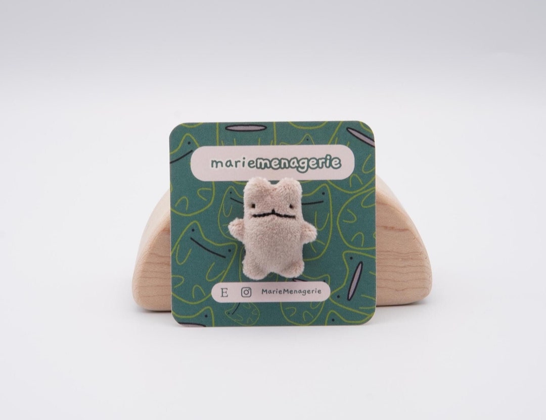 Bear Plush Pin One Squishy Extra Small Nugget Wearable Pin Light Brown ...