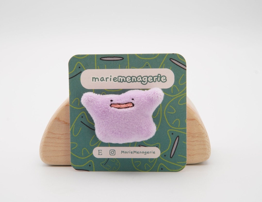 Ditto Plush Pin One Squishy Extra Small Nugget Wearable Pin Happy Face ...