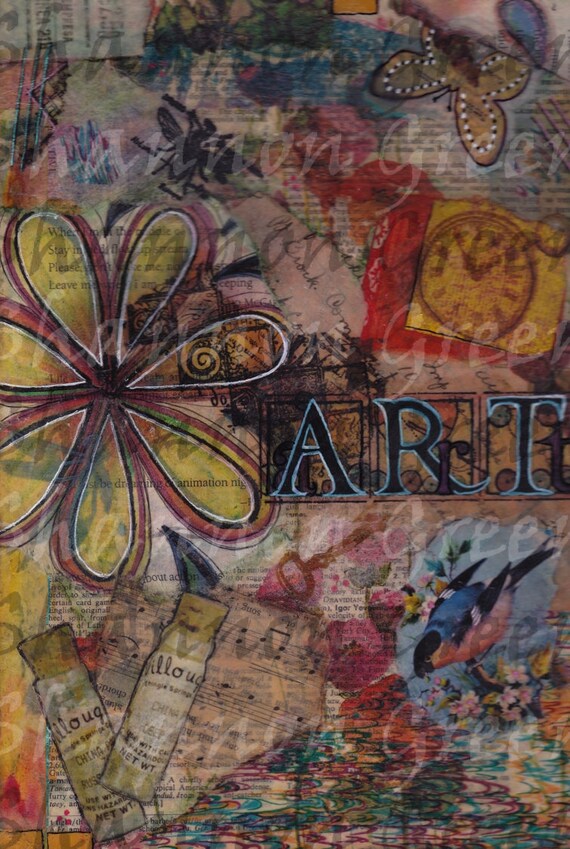 Wax Collage-Digital Download from Hand Painted/Drawn | Etsy