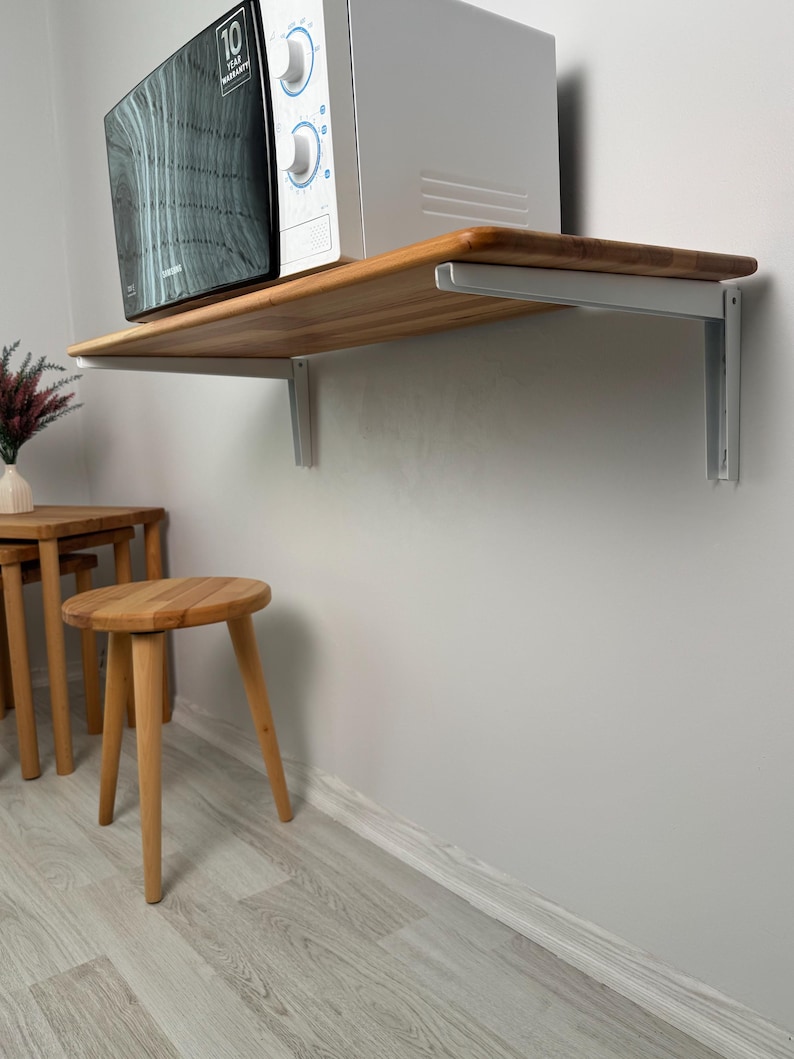 Handmade Natural Wood Folding Wall Table – Space Saving Design - Etsy ...