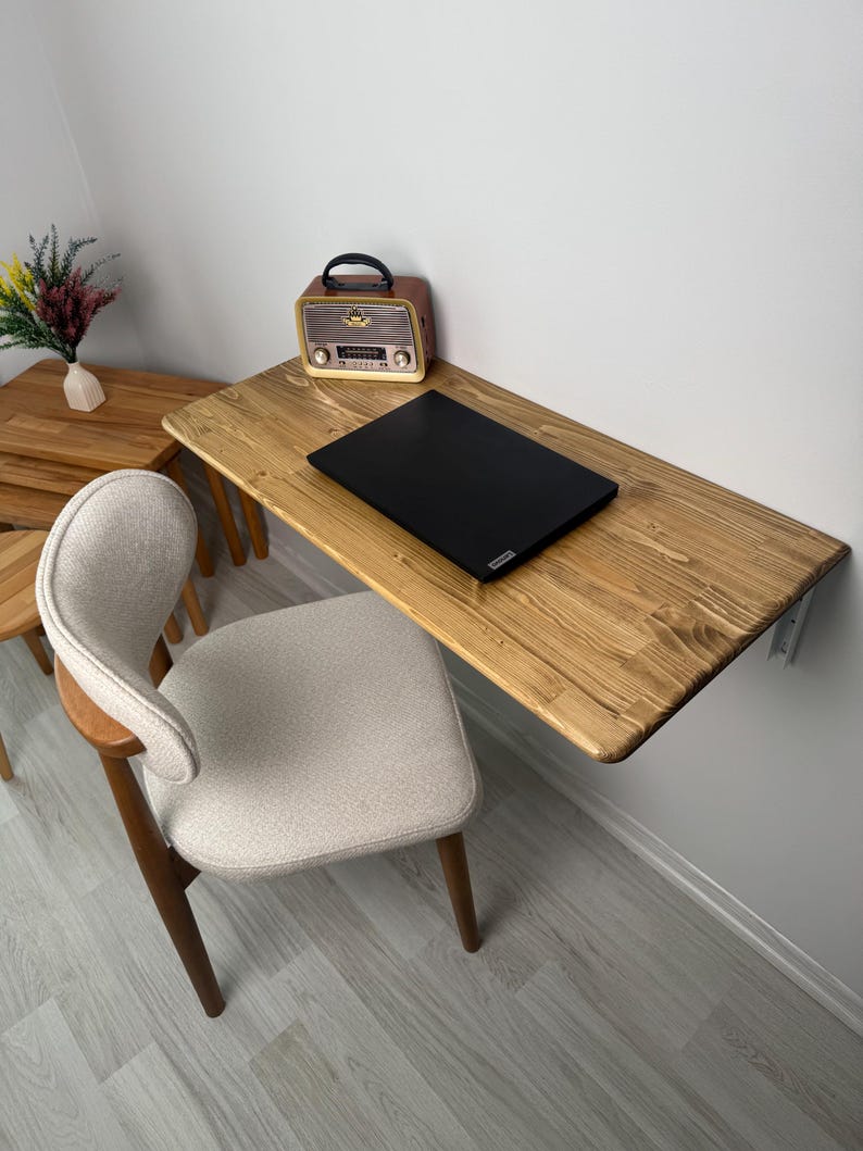 Wall Mounted Folding Table – Solid Wood Drop Leaf Table | Space Saving ...