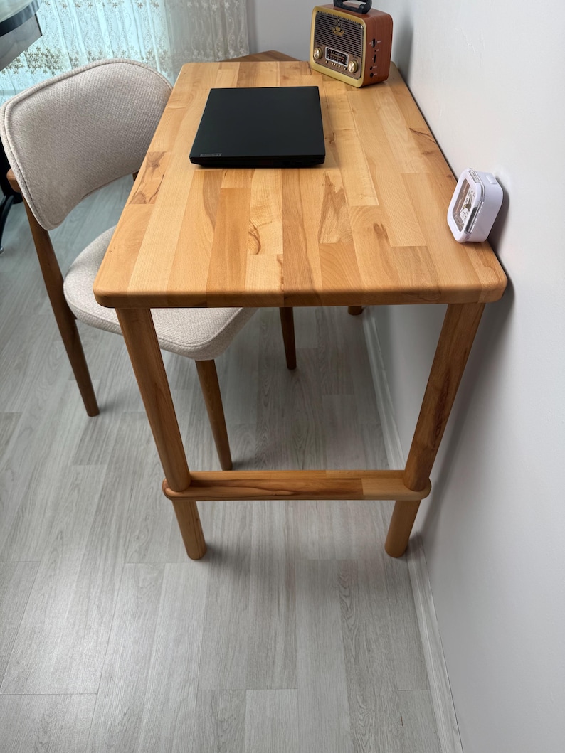 Handmade Beech Wood Desk: Minimalist Home Office, Custom Size - Etsy