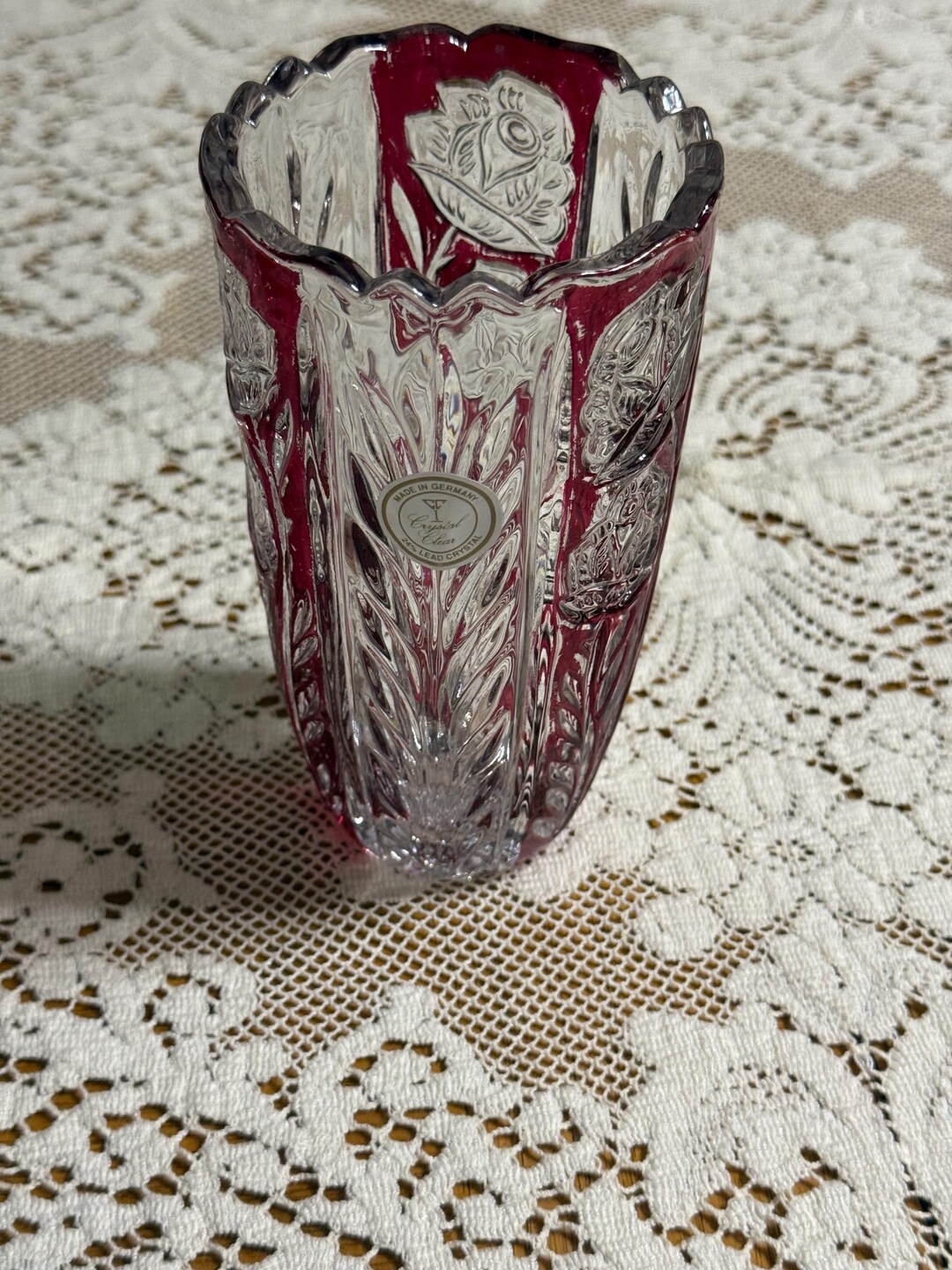 Vintage Rosalind Rubin Lead Crystal Vase Made in Germany - Etsy