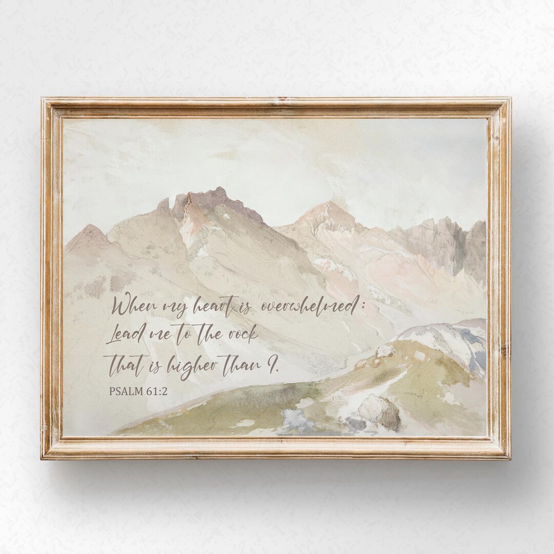 Psalm 61:2 Scripture Art Print | Christian Home Decor (digital Download ...