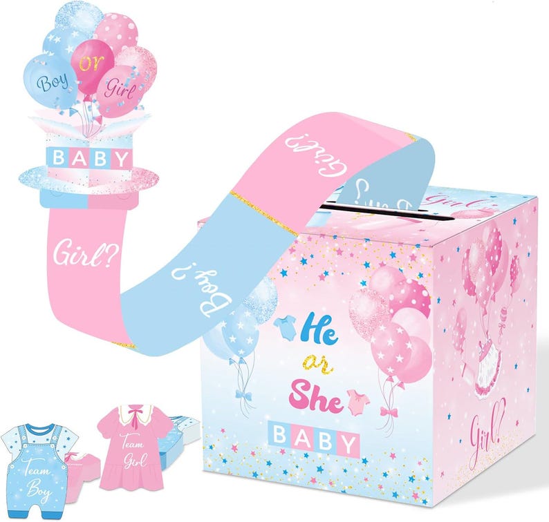 Baby Gender Reveal Pull Out Game With Voting Box, Gender Reveal Games ...