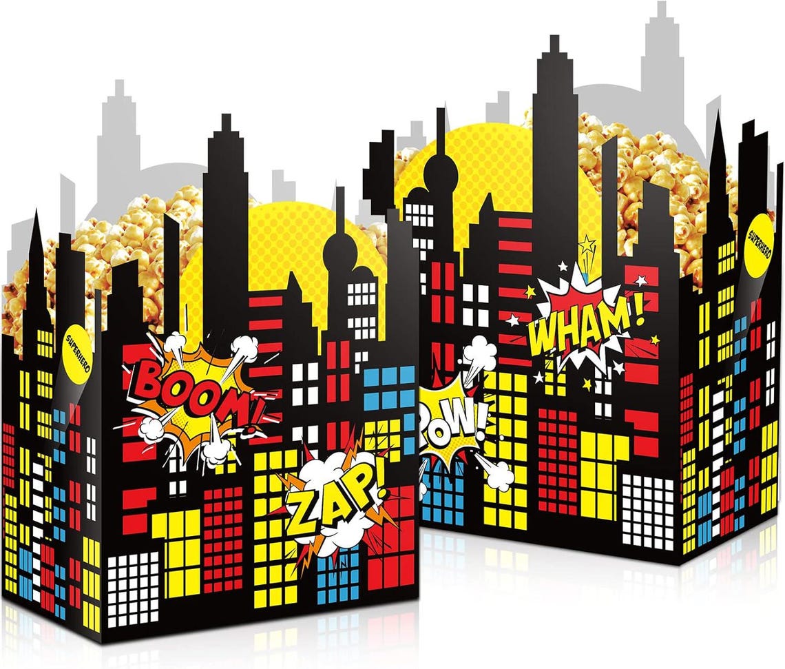 24 Pieces Party Favor Box Colorful Theme Candy Treat Boxes Cardboard ...