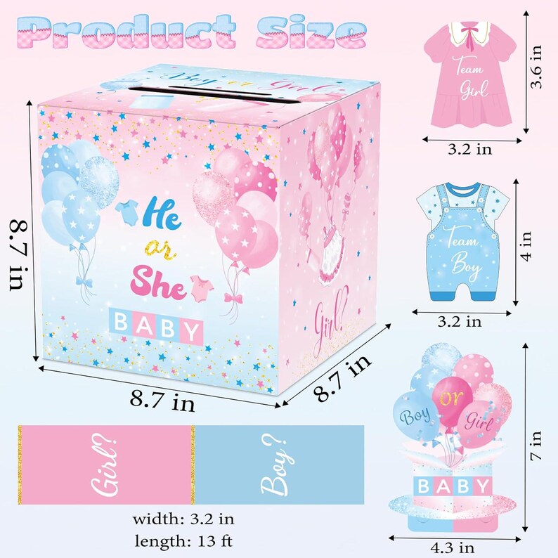 Baby Gender Reveal Pull Out Game With Voting Box, Gender Reveal Games ...