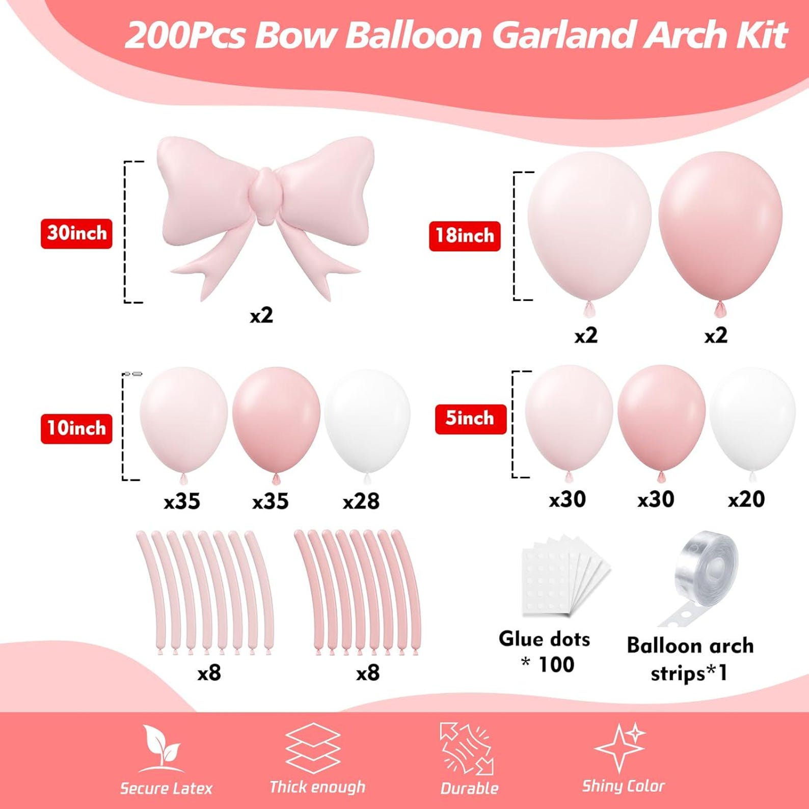 Pink Bow Balloon Garland Arch Kit -coquette Birthday Decorations ...