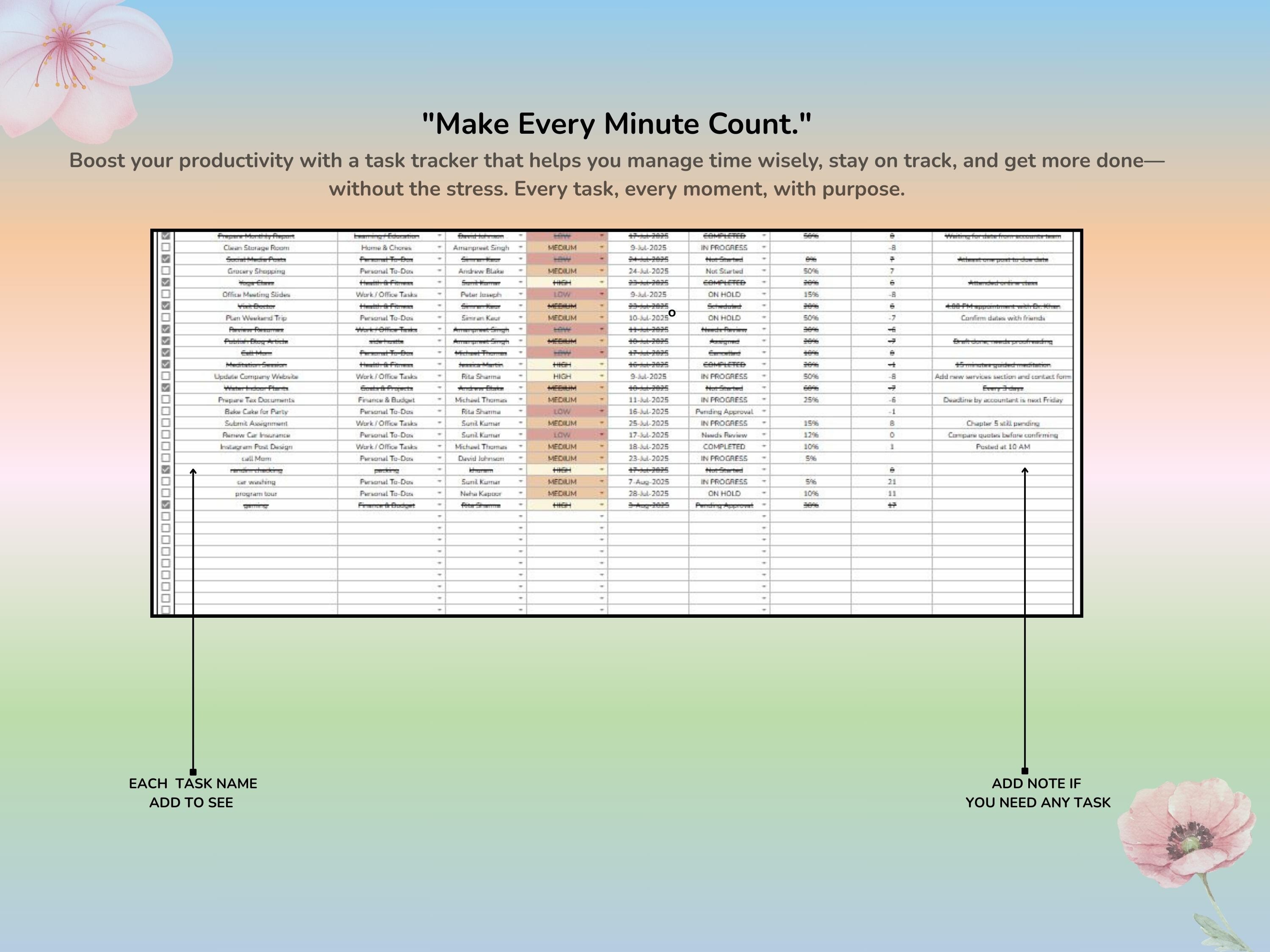 Student Task Tracker Google Sheets Planner | Assignments Homework ...