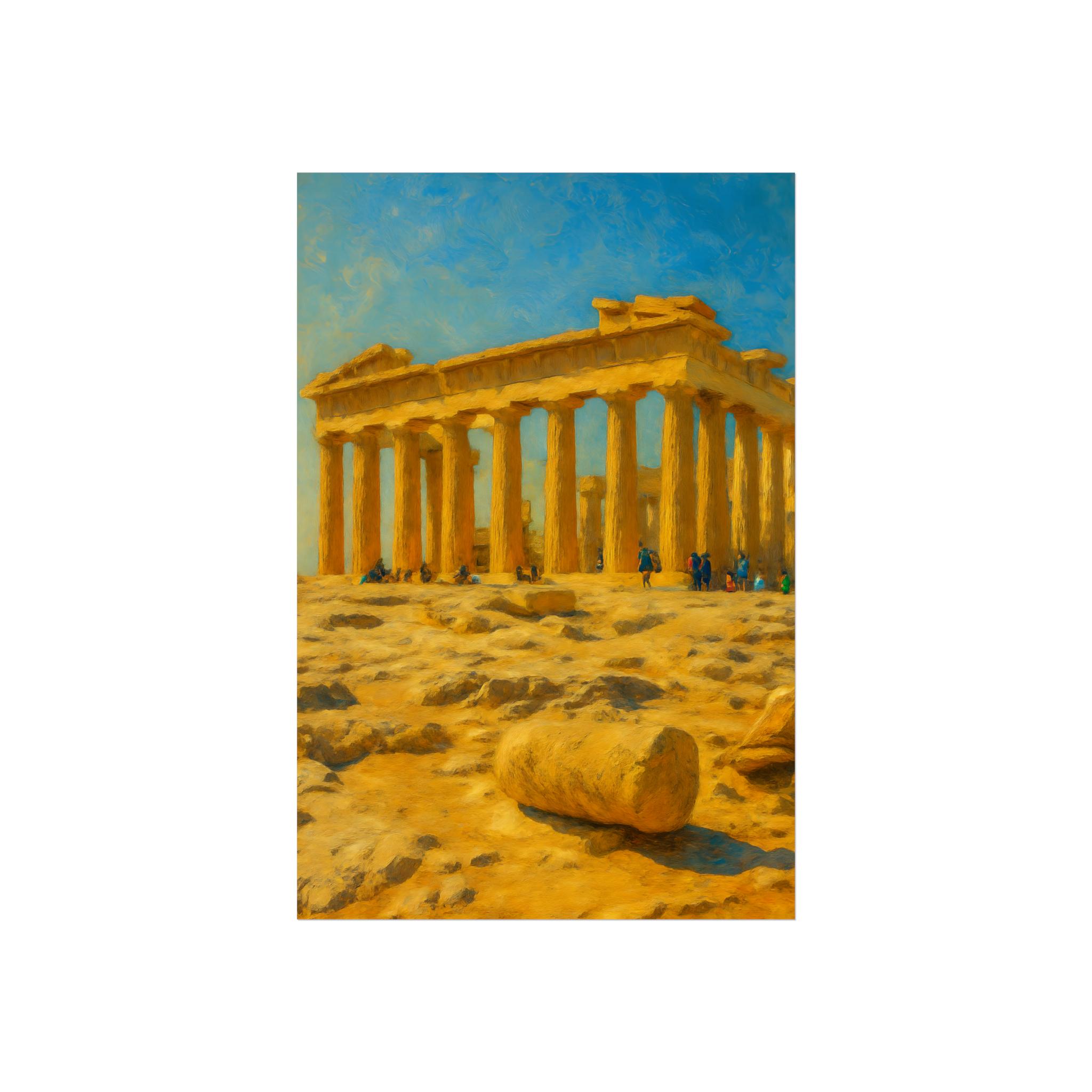 Acropolis Wall Art - Parthenon Painting Print - Ancient Greece Decor ...