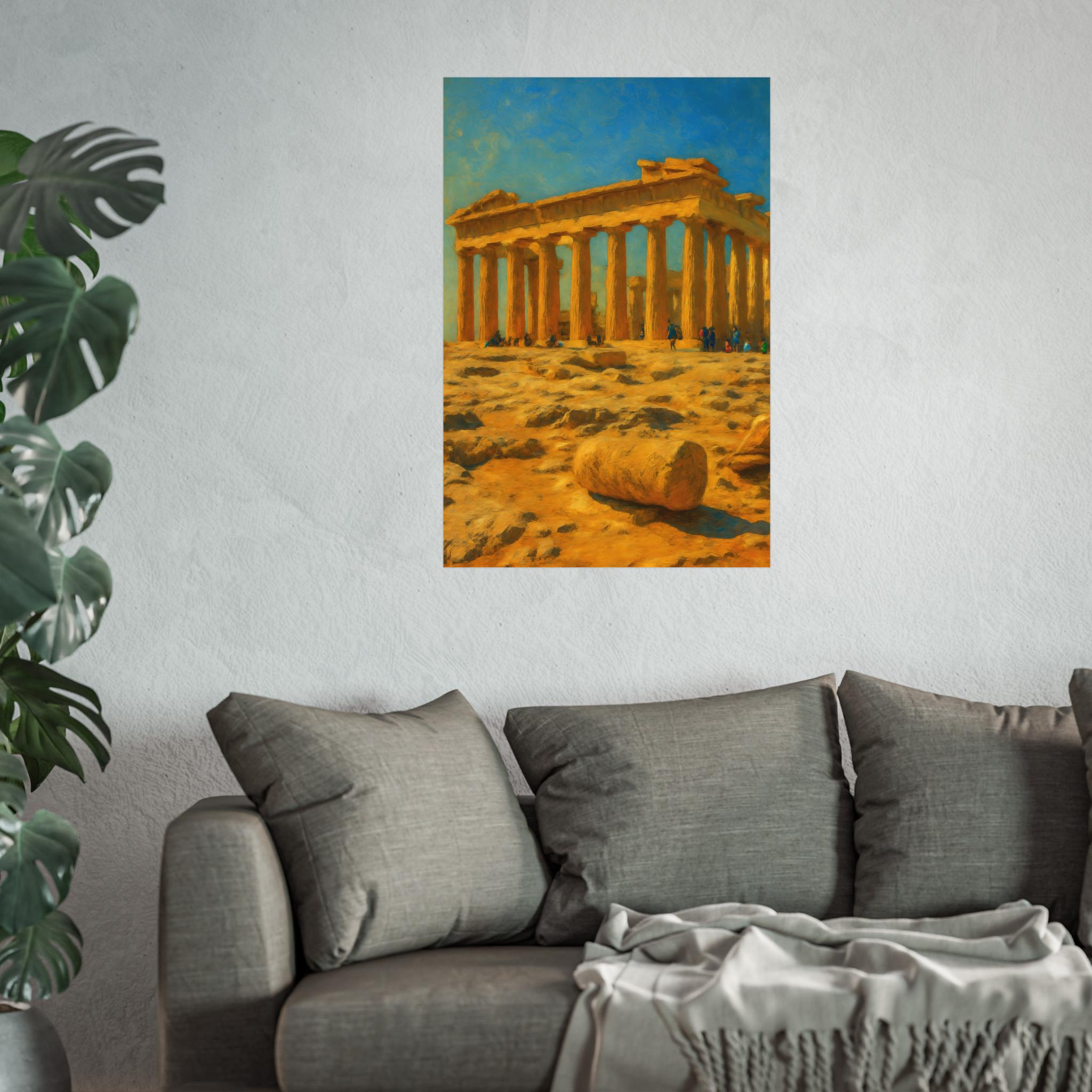 Acropolis Wall Art - Parthenon Painting Print - Ancient Greece Decor ...