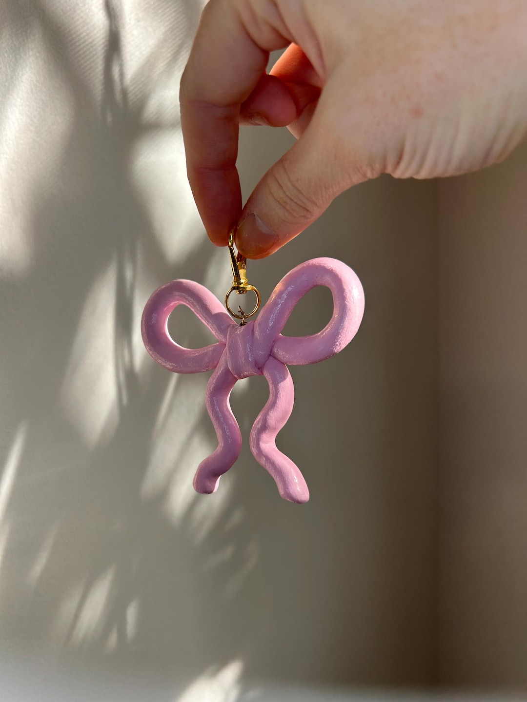 Customisable Clay Bow Keychain - Etsy