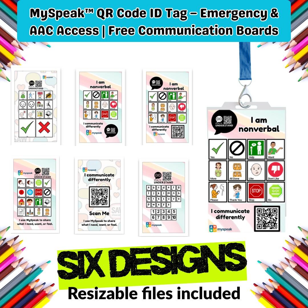 Myspeak QR Code ID Tag: Emergency & AAC Access (digital Download) - Etsy