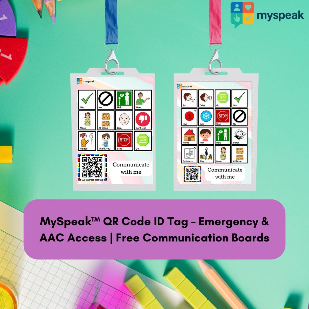 Printable AAC Communication Cards – Emergency QR Code ID Tags (pdf) - Etsy