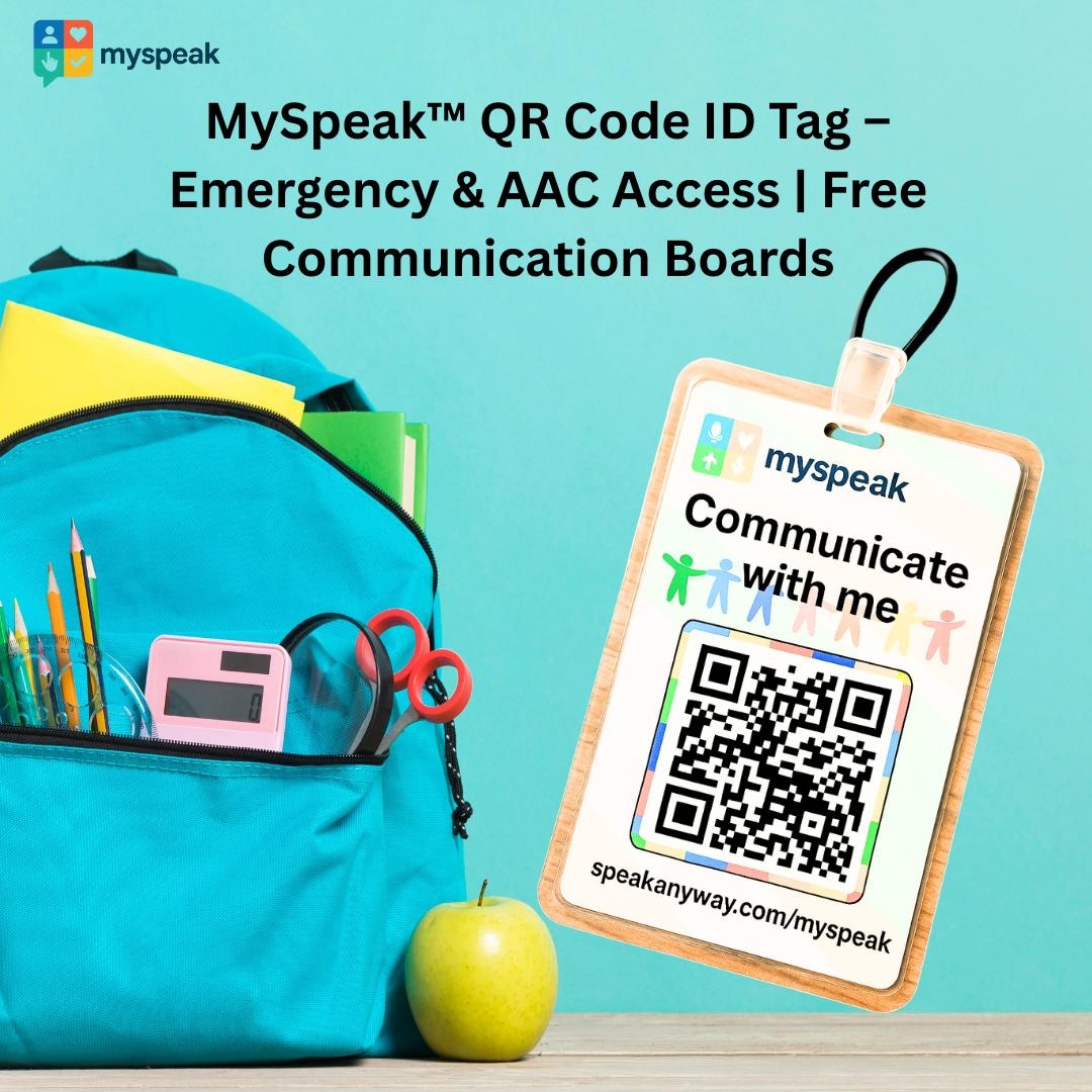 Myspeak™ QR Code ID Tag – Emergency & AAC Access | Free Communication ...