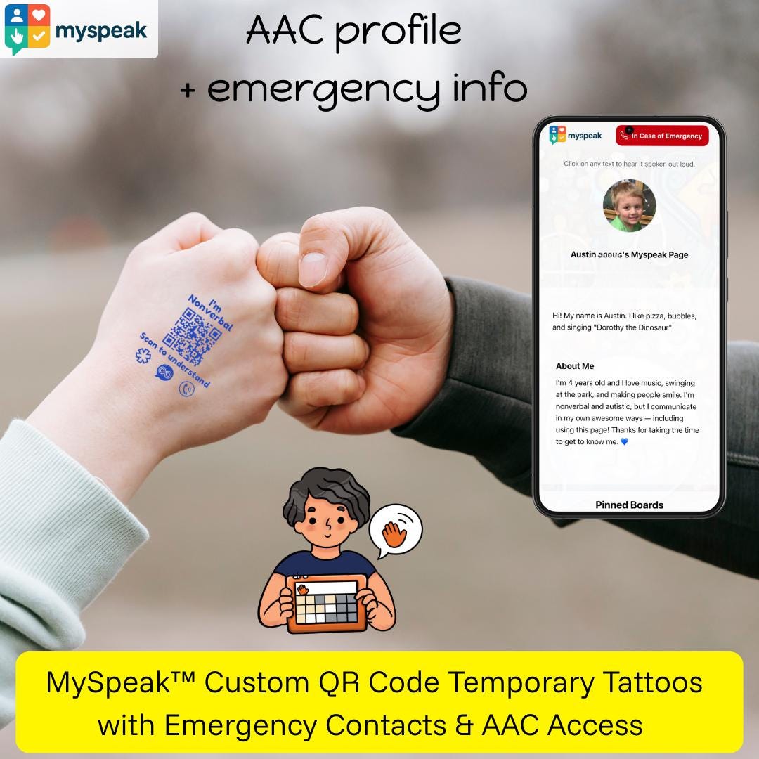 Custom QR Code Safety Tattoos – 10 Pack (physical Product) | Myspeak ...