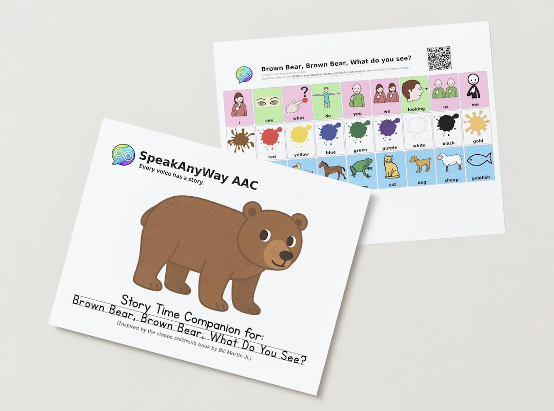 Brown Bear Story Time AAC Board: Speech Therapy Communication (digital ...