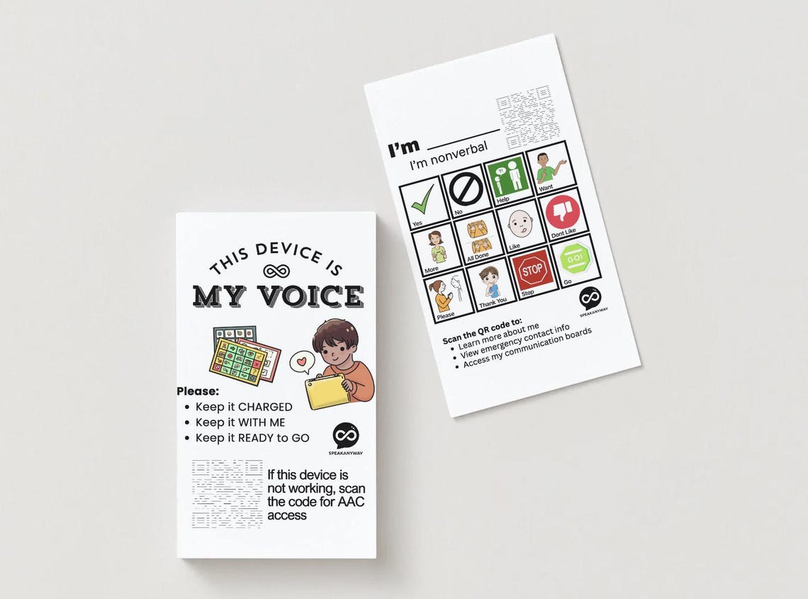 Printable AAC Tablet Tag: 'my Voice' QR Code (digital Download) - Etsy