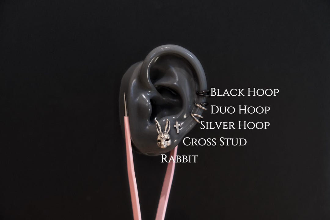 Shark Cult & Rabbit Cult Gothic Earring Set｜twin Cults｜hoops, Studs ...