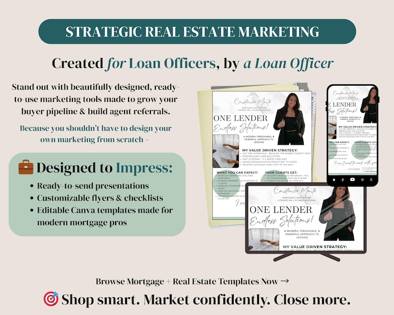 Mortgage Loan Officer Flyer Template: Canva Editable Marketing (digital ...