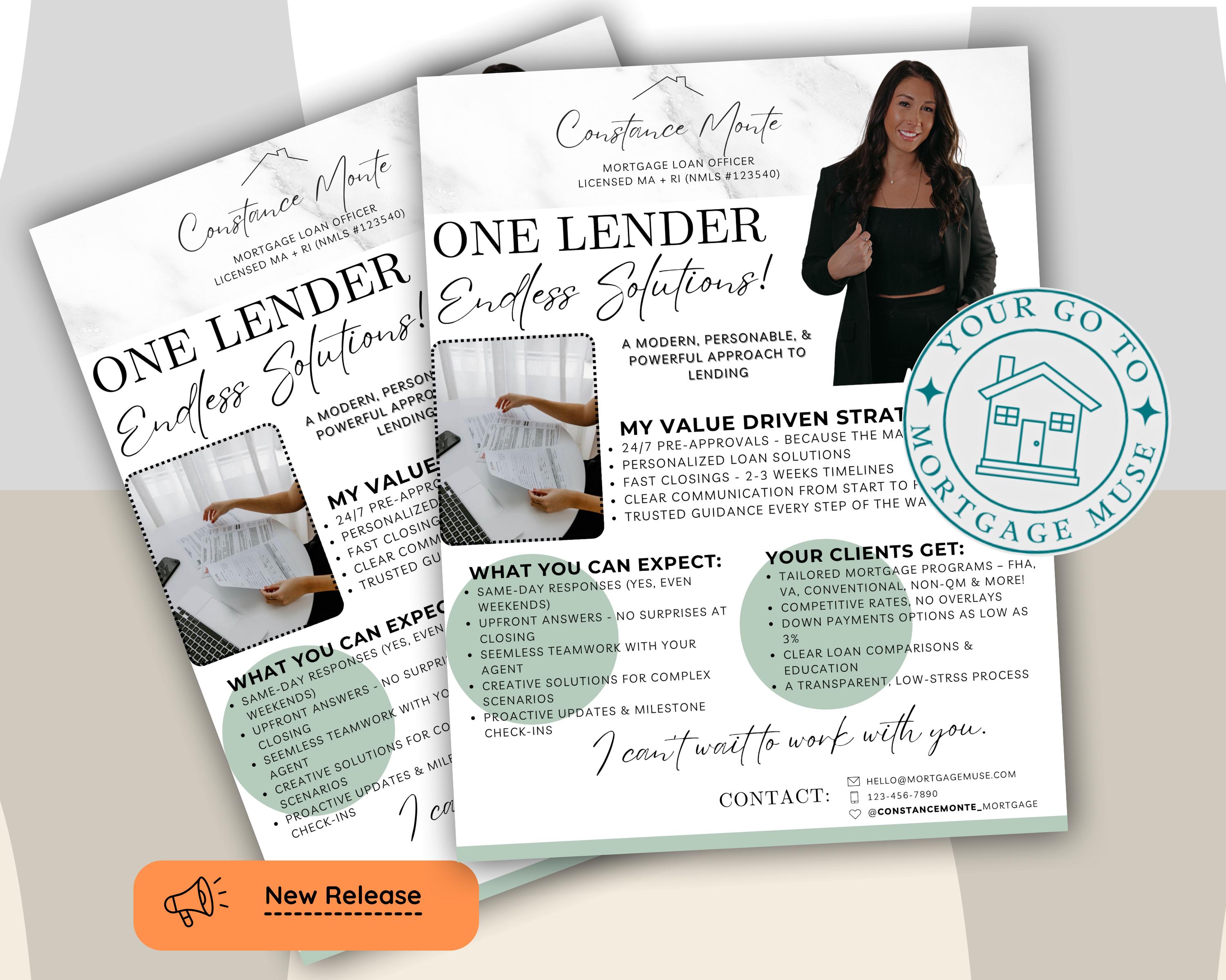 Mortgage Loan Officer Flyer Template: Canva Editable Marketing (digital ...