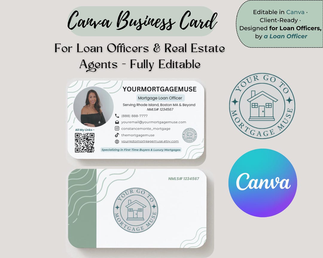 Sleek QR Code Mortgage MLO Business Card | Personalized Real Estate ...