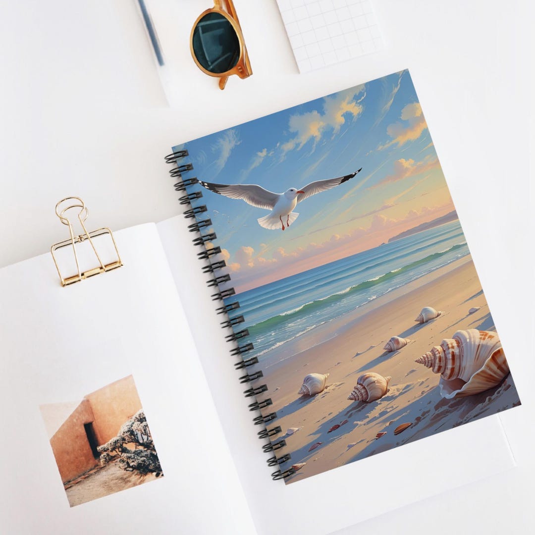 Peaceful Beach Scene Spiral Notebook - Perfect for Journaling, Note ...