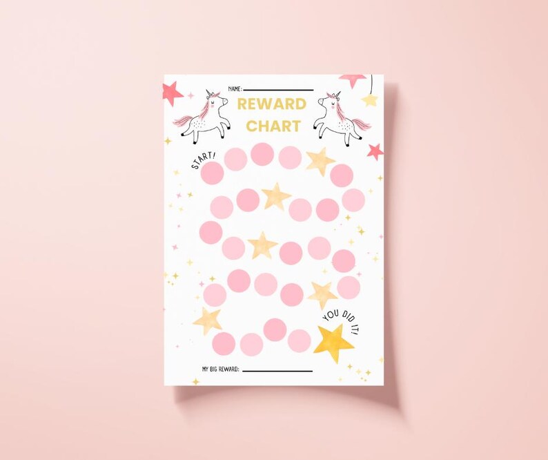 Printable Unicorn Reward Chart for Kids (PDF & PNG) - Etsy