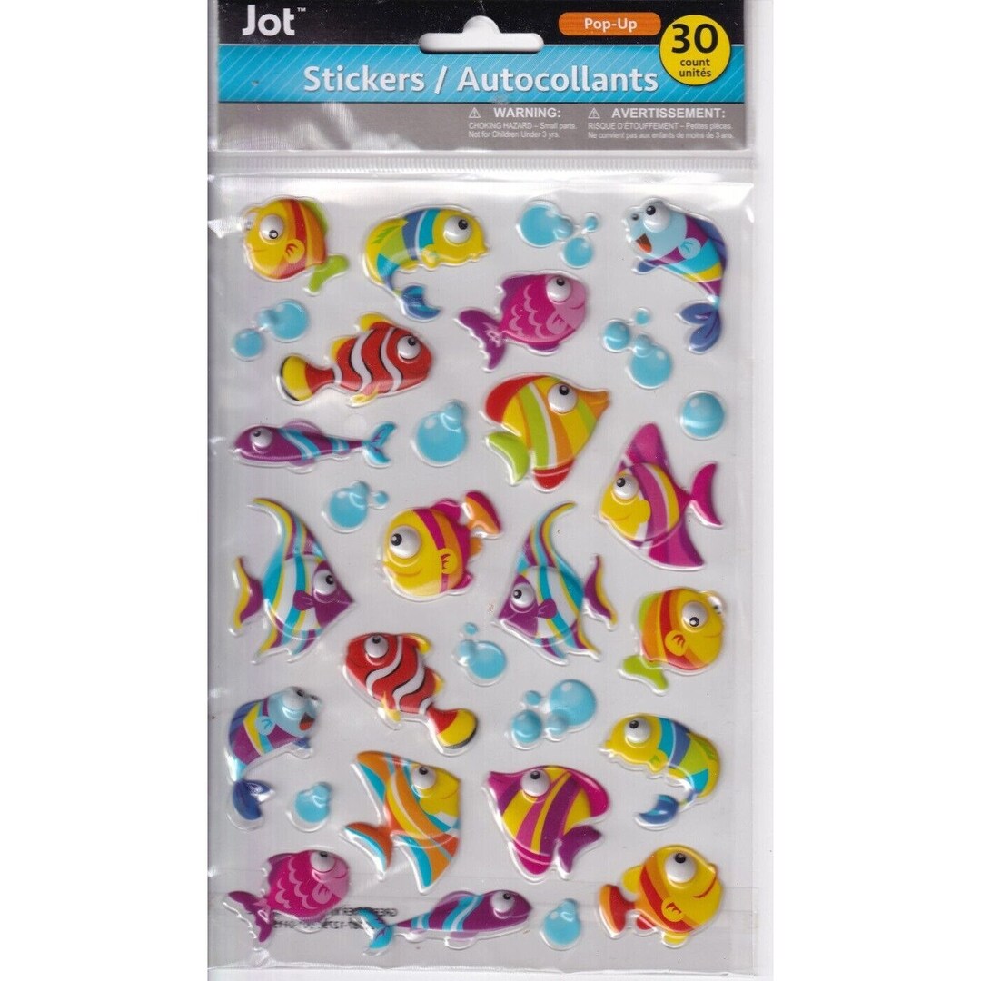 Jot Pop up Stickers Fish Under the Sea Multi Color New - Etsy