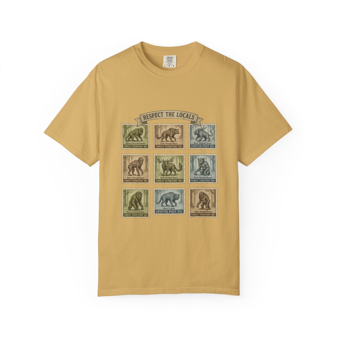Respect the Locals Cryptid Art, Forest Monster Stamp Poster, Mythical ...