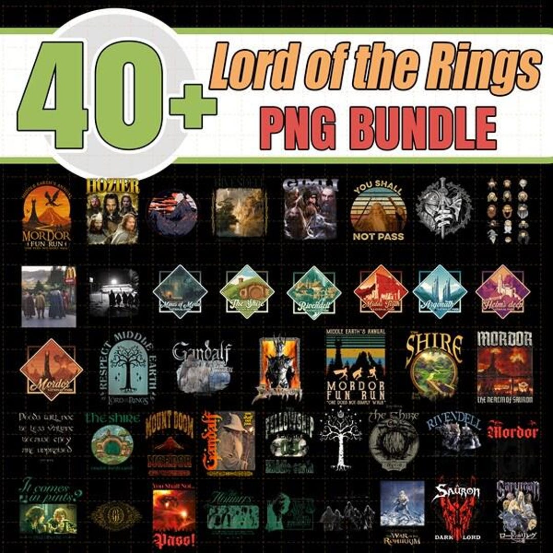 40+ Middle-earth Icons, Swords, Rings Bundle Png, Fantasy National Park ...