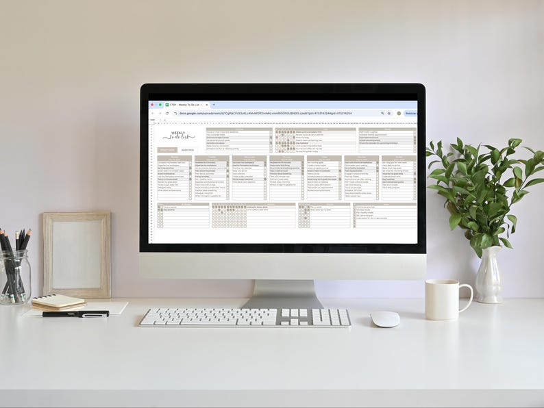 To Do List Task Tracker Google Sheets Daily Weekly Monthly Productivity ...