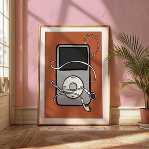 Ipod Classic Line Art Retro Tech Drawing Minimalist Digital Download ...