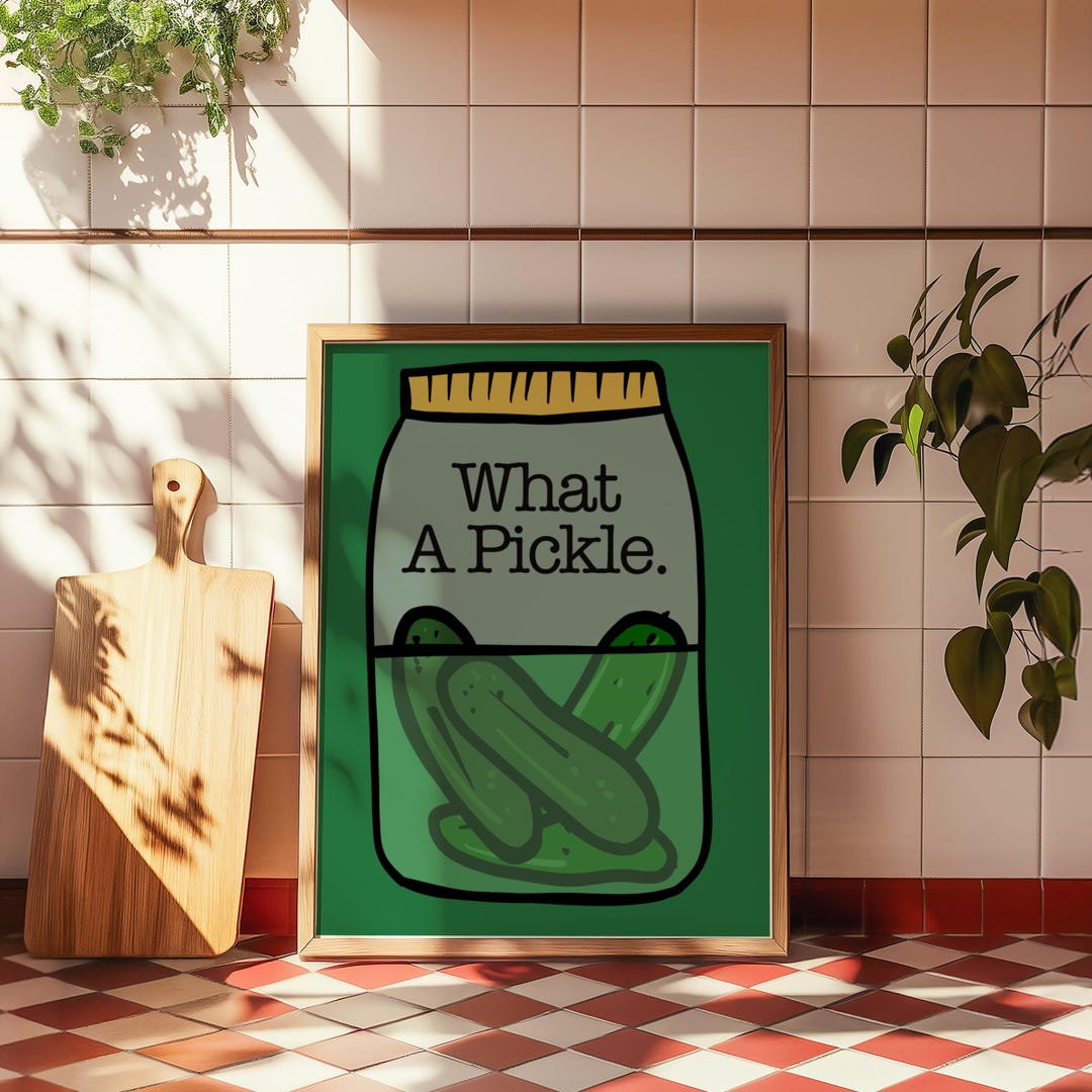 What a Pickle Line Art Print – Funny Pickle Drawing, Minimalist Wall ...