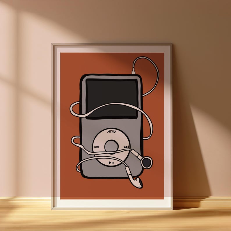 Ipod Classic Line Art Retro Tech Drawing Minimalist Digital Download ...