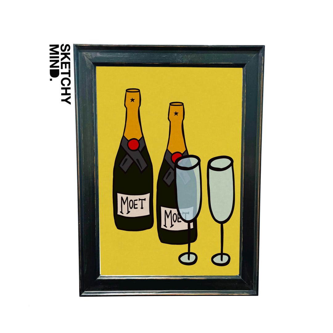 Moet Champagne Art Print – Modern Bar Cart Decor (digital Download) - Etsy
