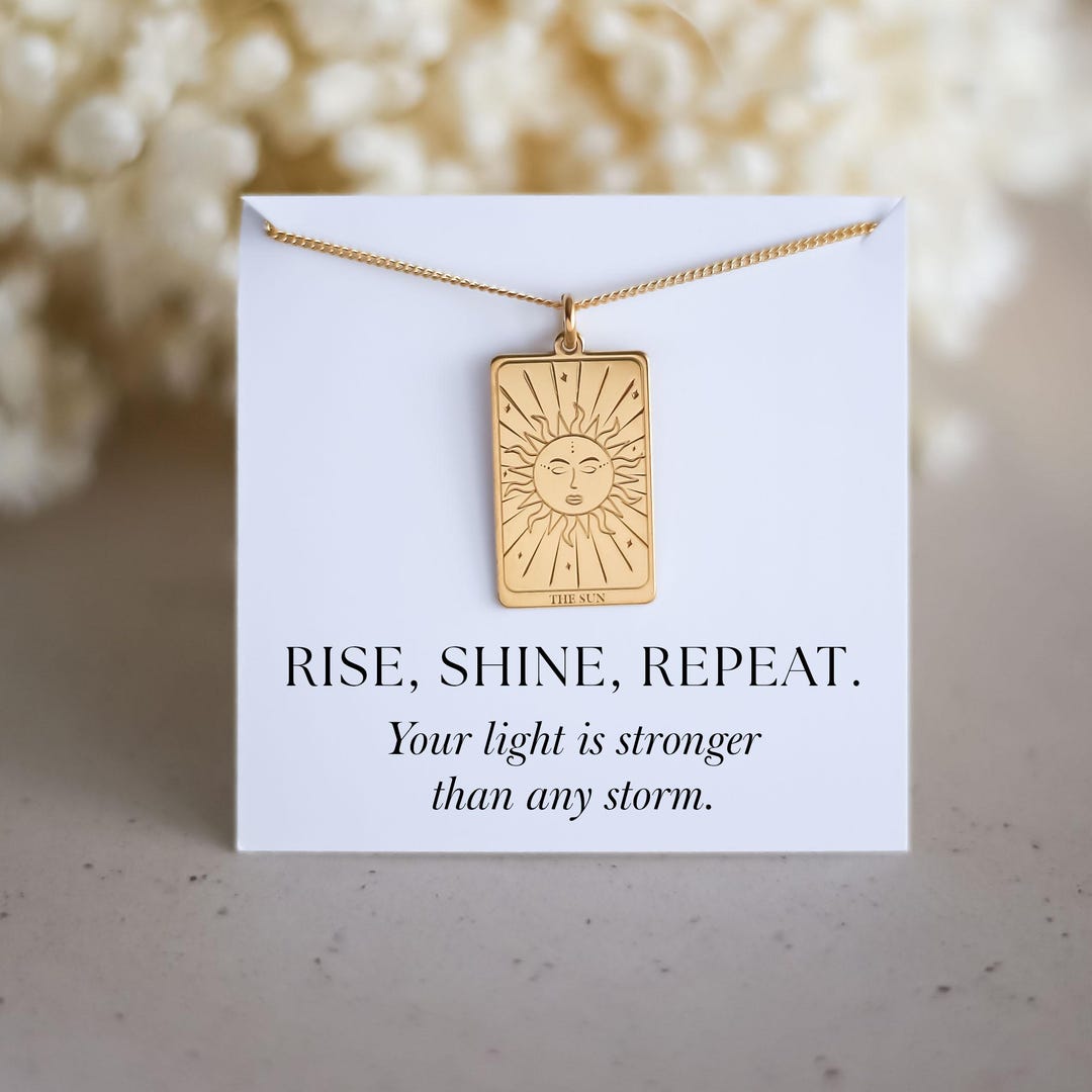 Resilience and Strength the Sun Tarot Necklace - Gift for Healing & New ...
