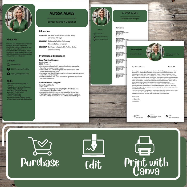 Modern Canva Resume, Editable Resume, Simple Resum E Design, Instant Download R Esume ...
