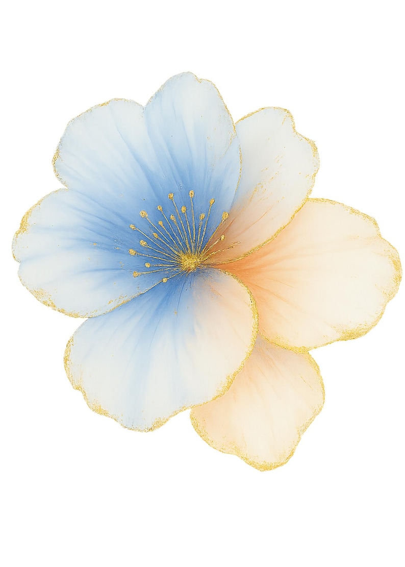 Watercolor Flower Clipart Bundle: Gold Accent Floral Pngs (digital ...