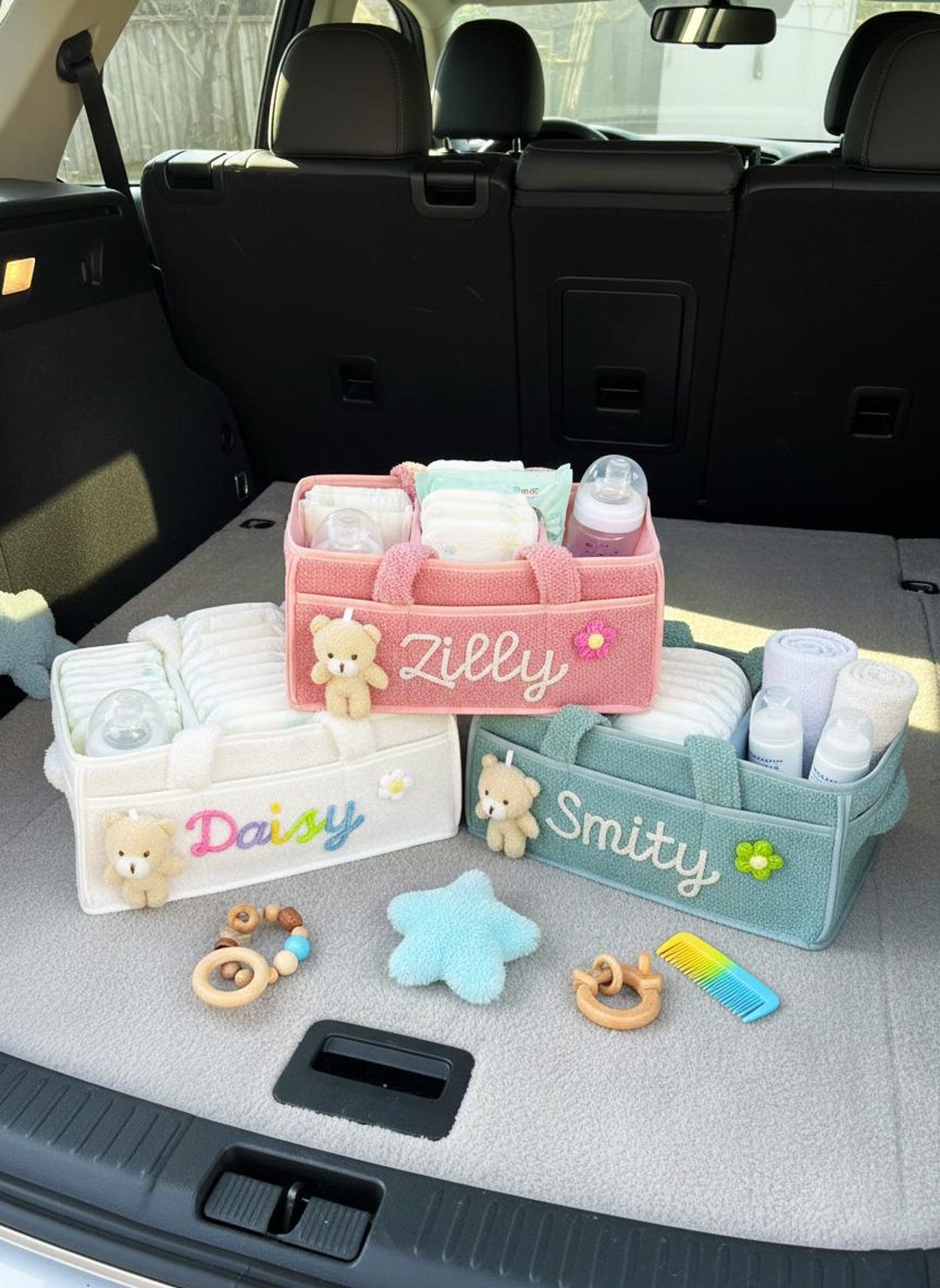 Personalized Baby Diaper Caddy: Embroidered Nursery Organizer Tote - Etsy