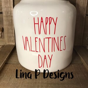 Rae Dunn Valentine Inspired Farmhouse Happy Valentines Day Vinyl Decal ...