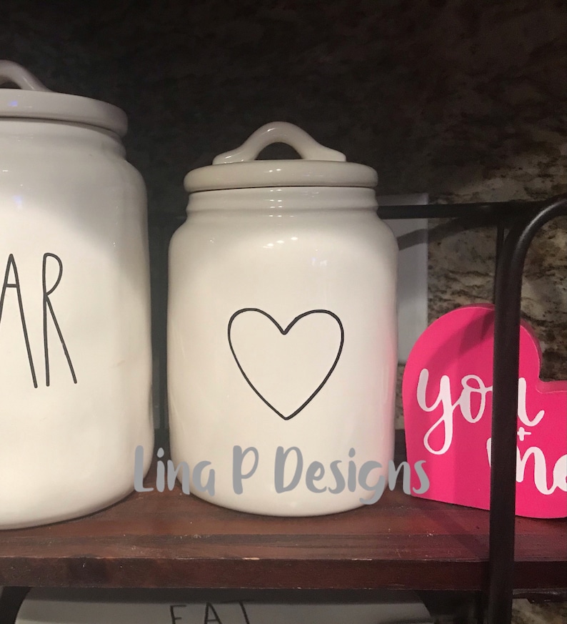 2 Pc Rae Dunn Valentine Inspired Farmhouse Heart Vinyl Decal Baby ...