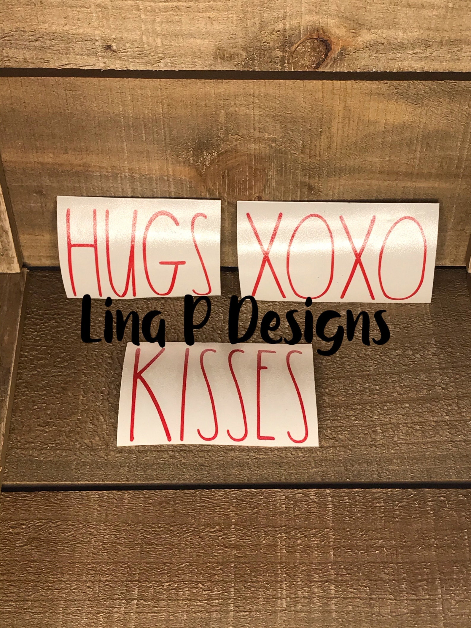 Rae Dunn Valentine Inspired Farmhouse Hugs Kisses Xoxo Vinyl | Etsy