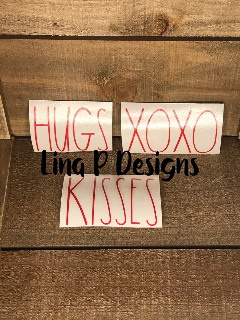 Rae Dunn Valentine Inspired Farmhouse Hugs Kisses Xoxo Vinyl - Etsy