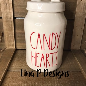 Rae Dunn Valentine Inspired Farmhouse Happy Valentines Day Candy Hearts ...