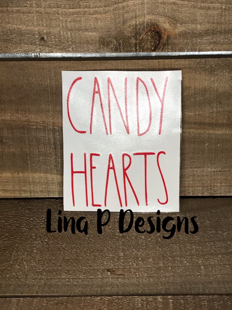 Rae Dunn Valentine Inspired Farmhouse Candy Hearts Vinyl Decal - Etsy