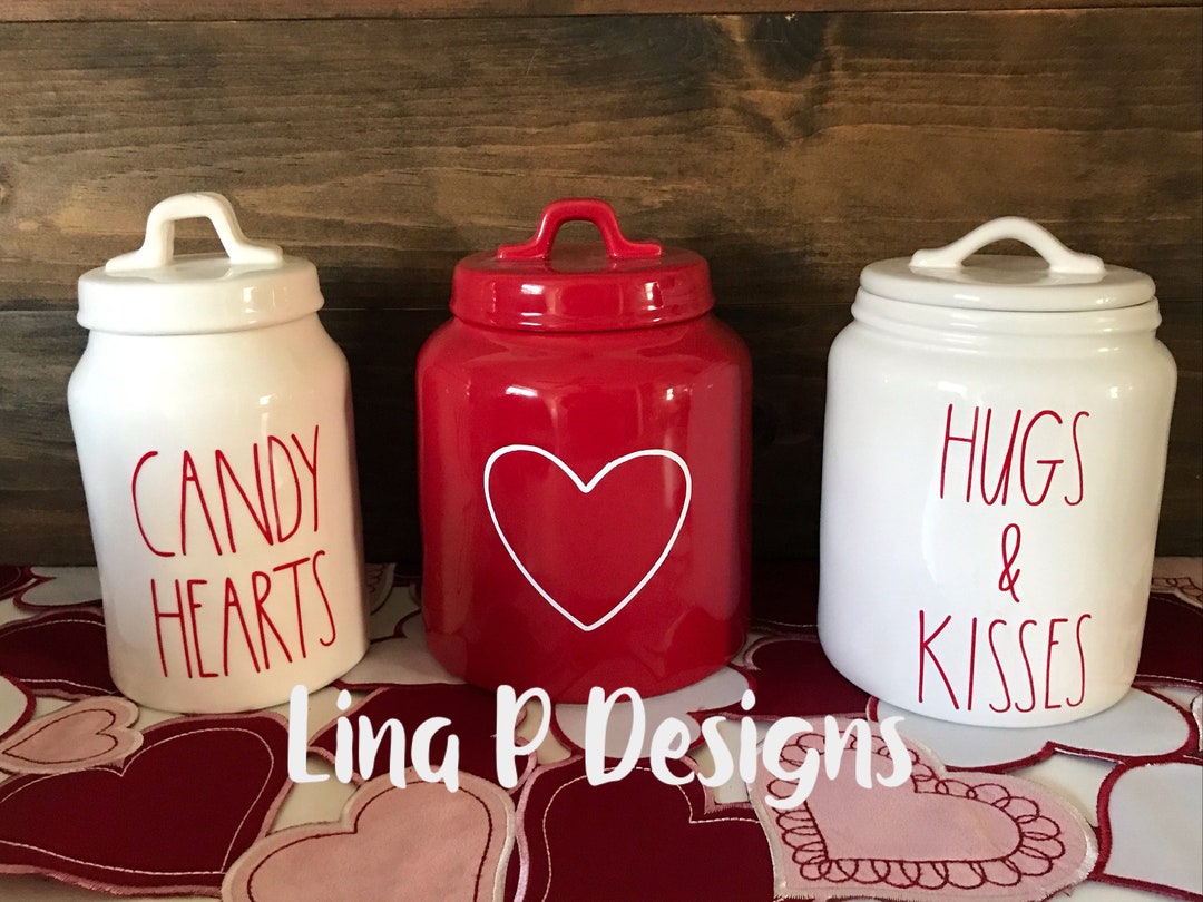 Rae Dunn Valentine Inspired Farmhouse Happy Valentines Day Candy Hearts ...