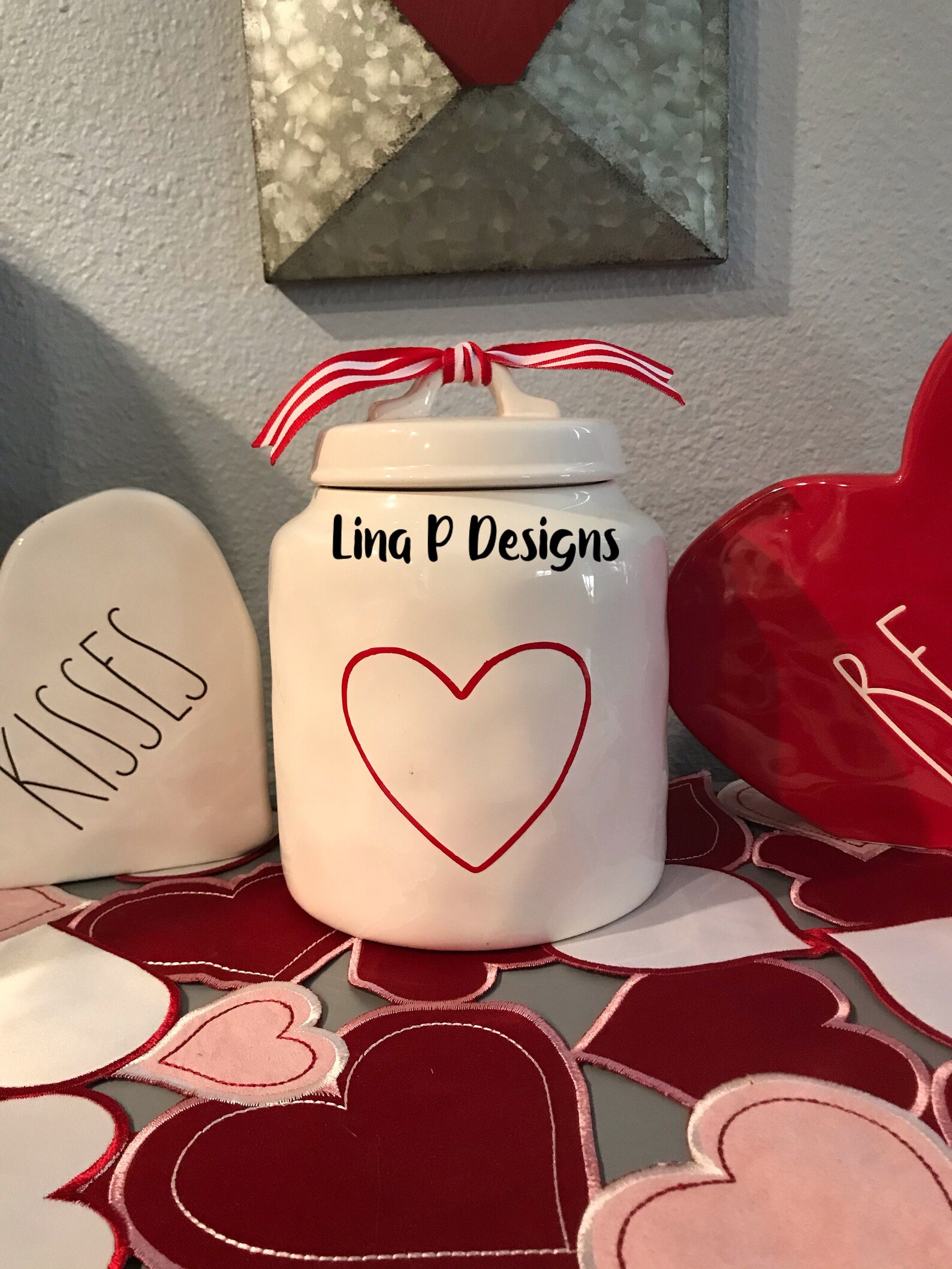 Rae Dunn valentine inspired Farmhouse Valentines Day heart | Etsy