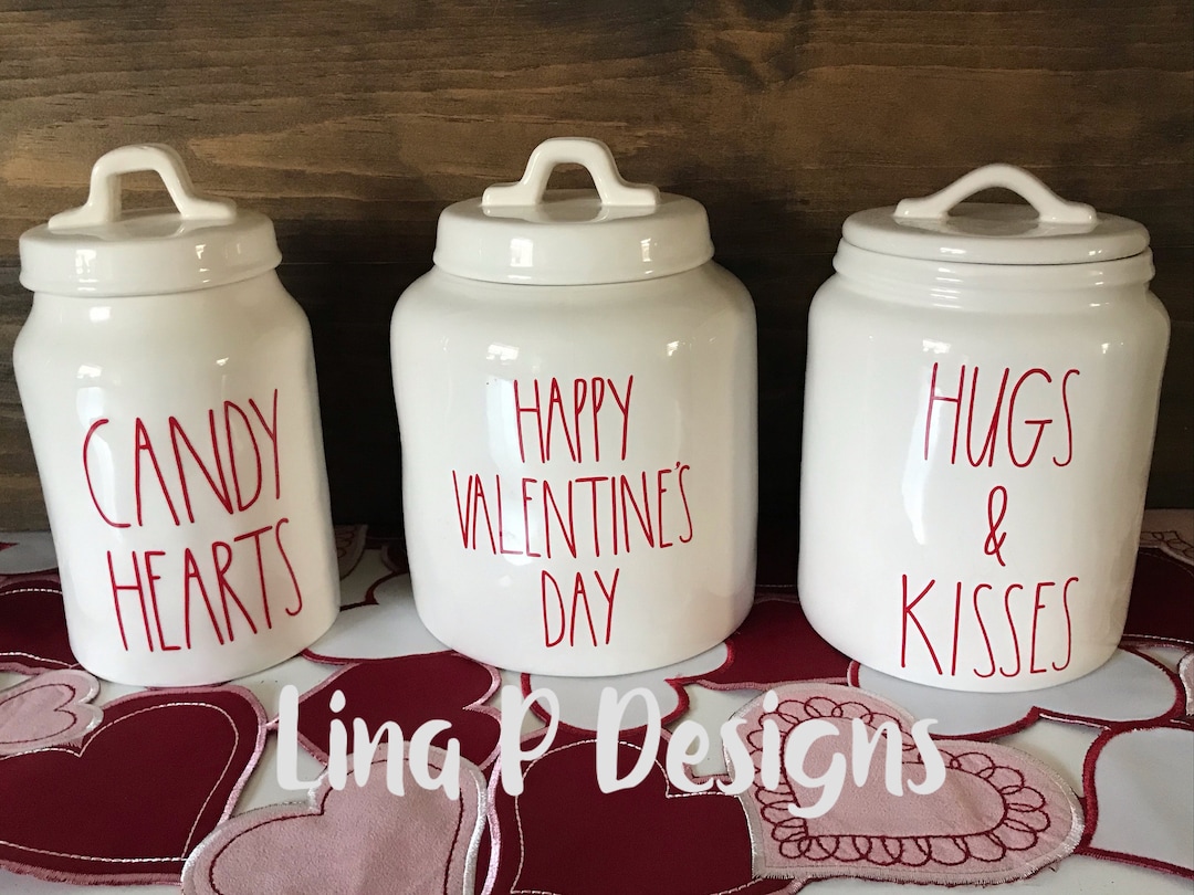 Rae Dunn Valentine Inspired Farmhouse Happy Valentines Day Candy Hearts ...