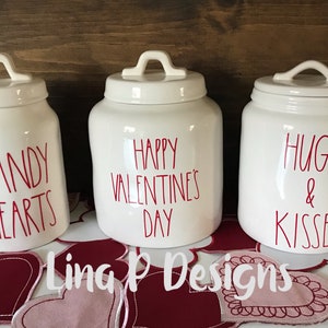 Rae Dunn Valentine Inspired Farmhouse Happy Valentines Day Candy Hearts ...